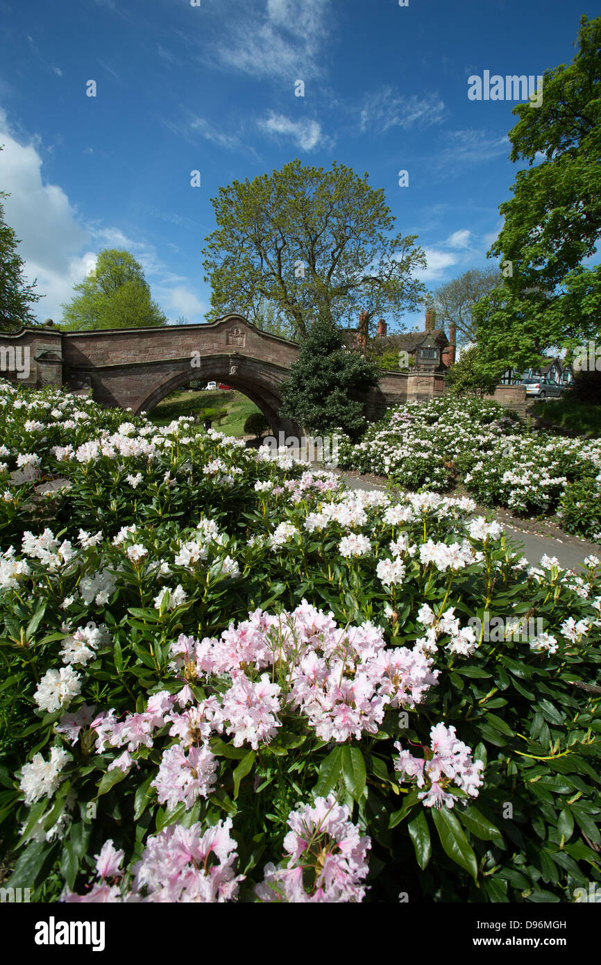 Village of Port Sunlight, England. The Dell garden with the Douglas ...