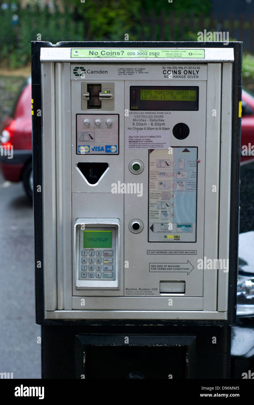 A parking machine in Camden borough of London, issuing pay and display ...