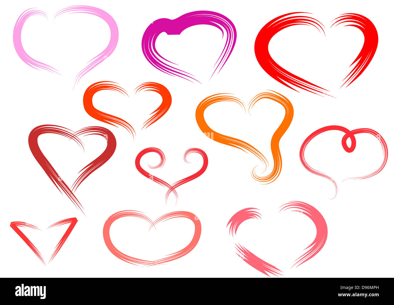simple hearts isolated on the white background Stock Photo - Alamy