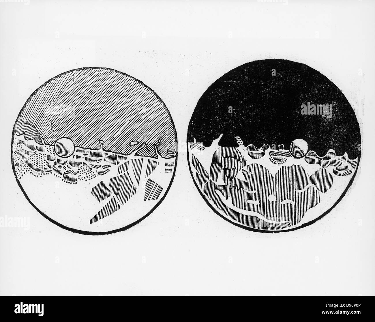 Surface of the Moon showing features based on the observations of ...