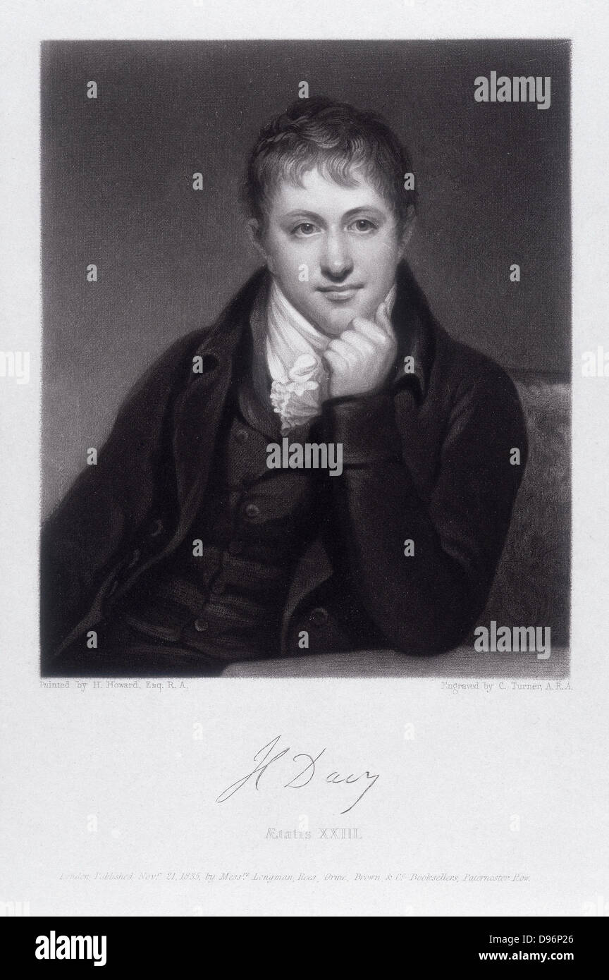 Humphry Davy (1778-1829) British chemist . Inventor of safety lamp for ...