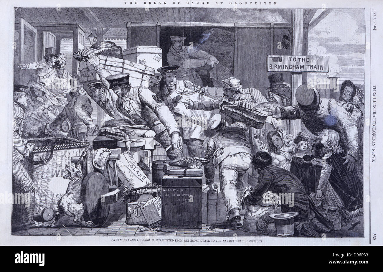Changing trains at Gloucester from Broad to Narrow gauge - 1846.Brunel ...