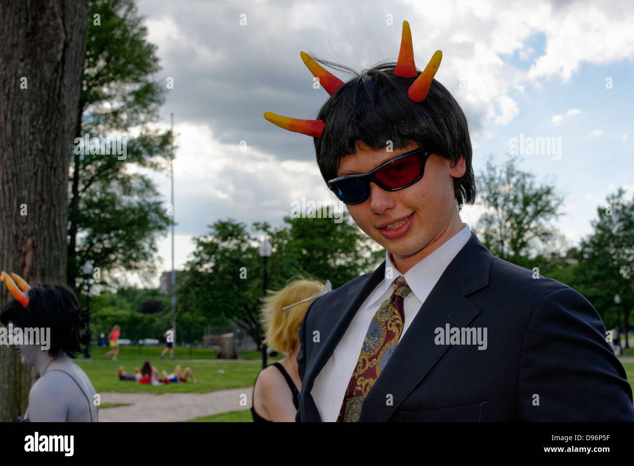 Young man dressed as comic book hero Stock Photo - Alamy