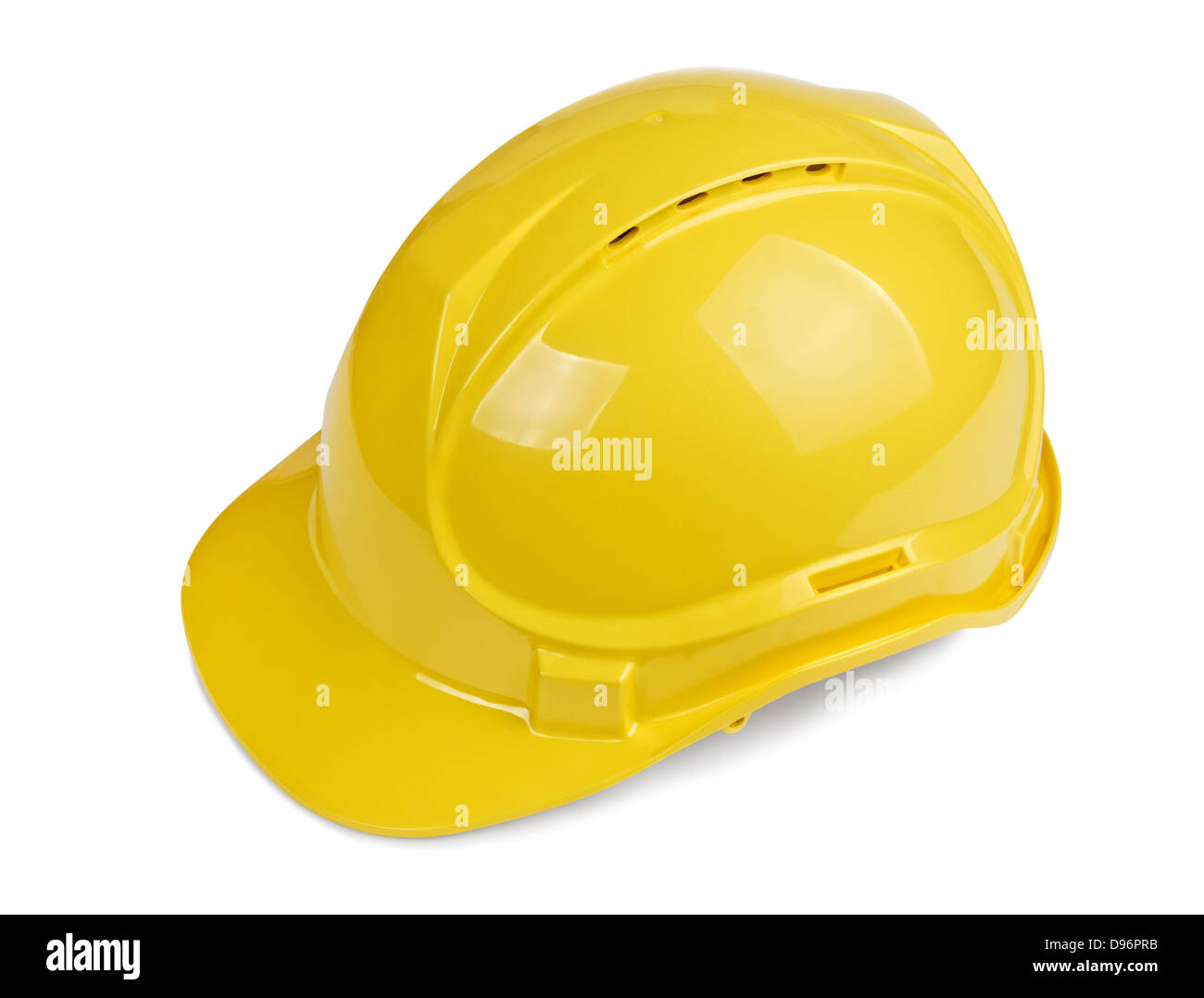 Yellow construction and industrial helmet isolated on white background ...