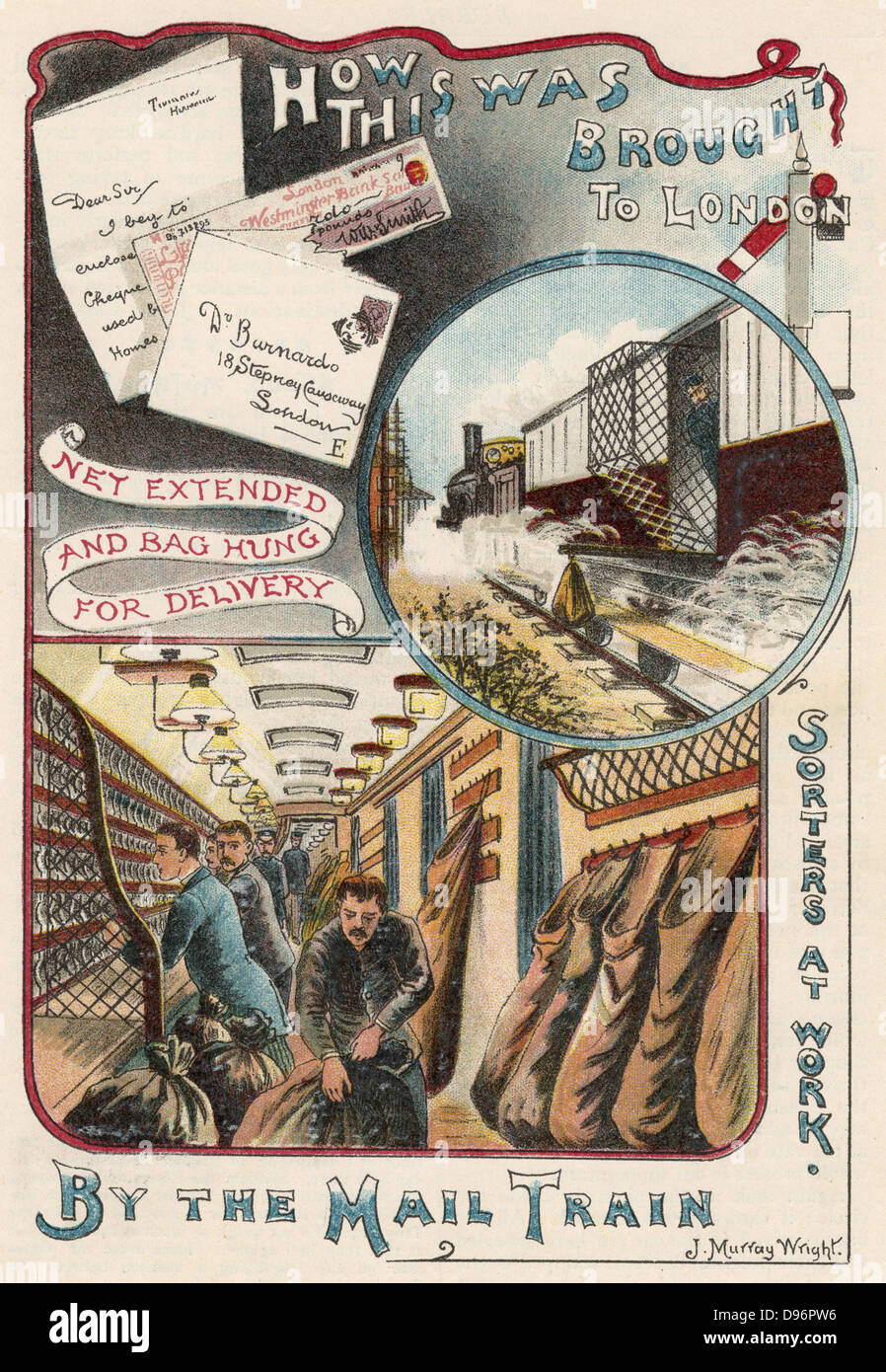 Mail train carrying letters to London from towns and cities in Britain ...