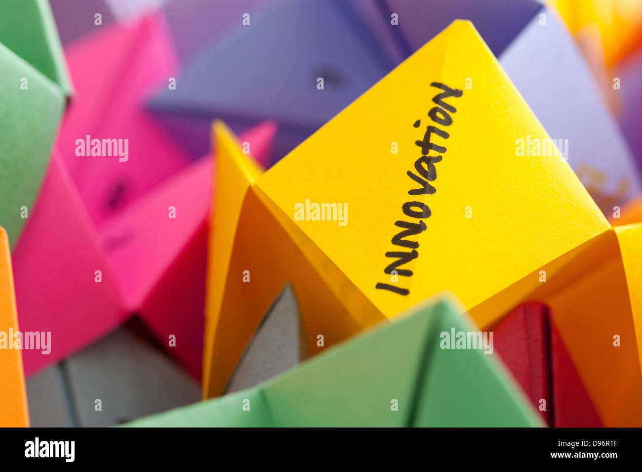 Multicolored cootie catchers, origami fortune teller with numbers and ...