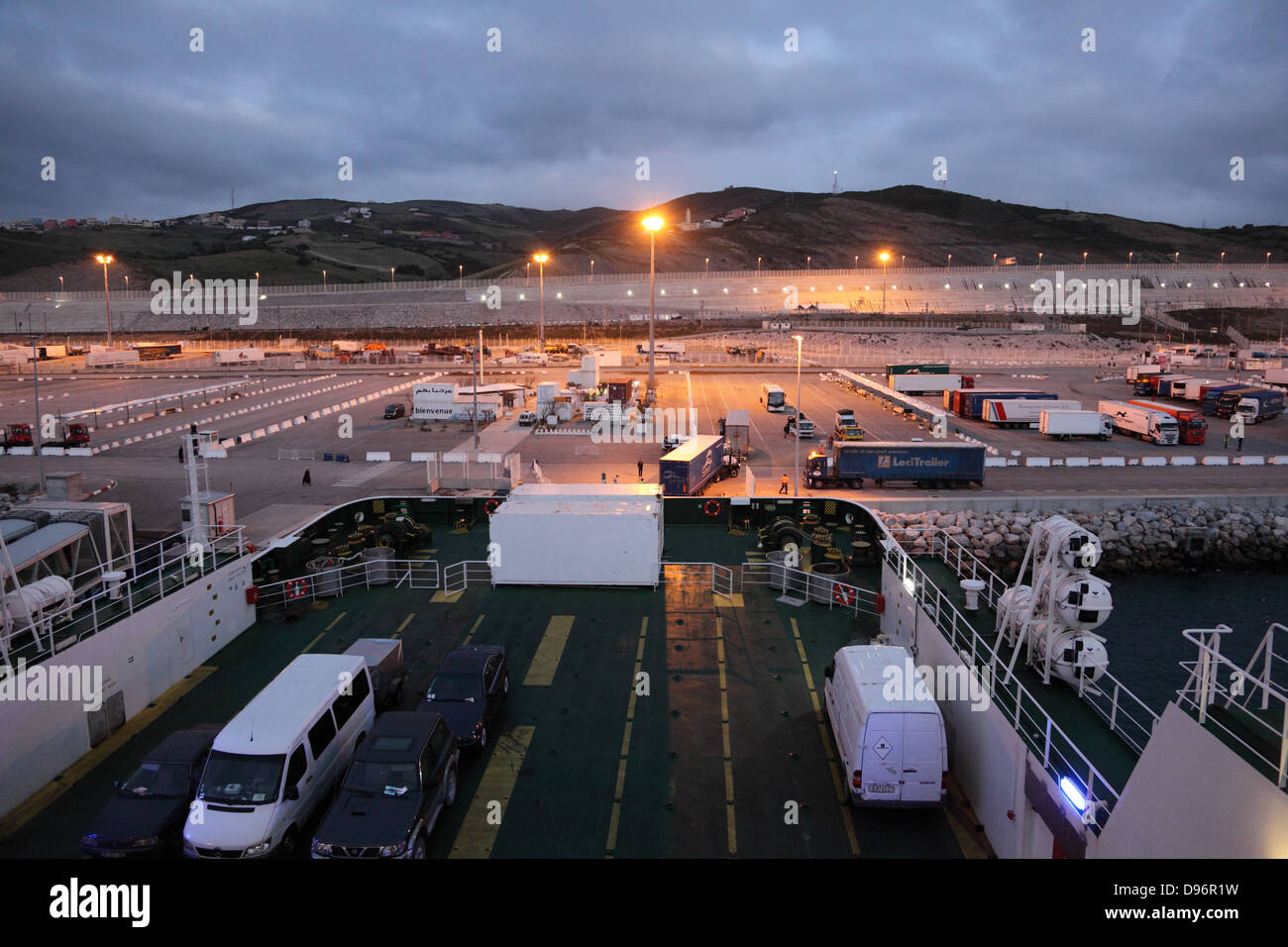 View over the new Tangier Med port in Morocco Stock Photo - Alamy