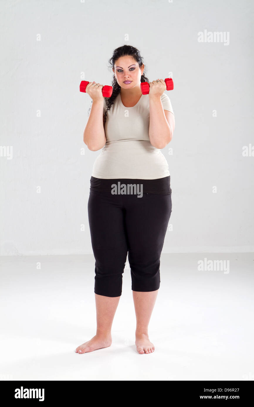 Plus Size Female Getting Ready to Exercise Stock Photo - Alamy
