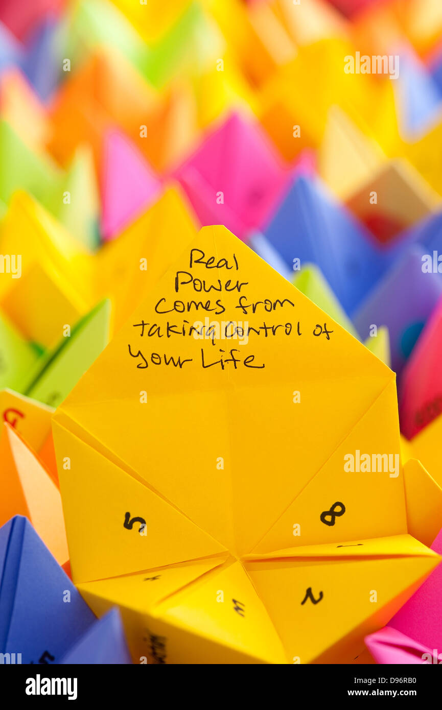 Multicolored cootie catchers, origami fortune teller with numbers and ...
