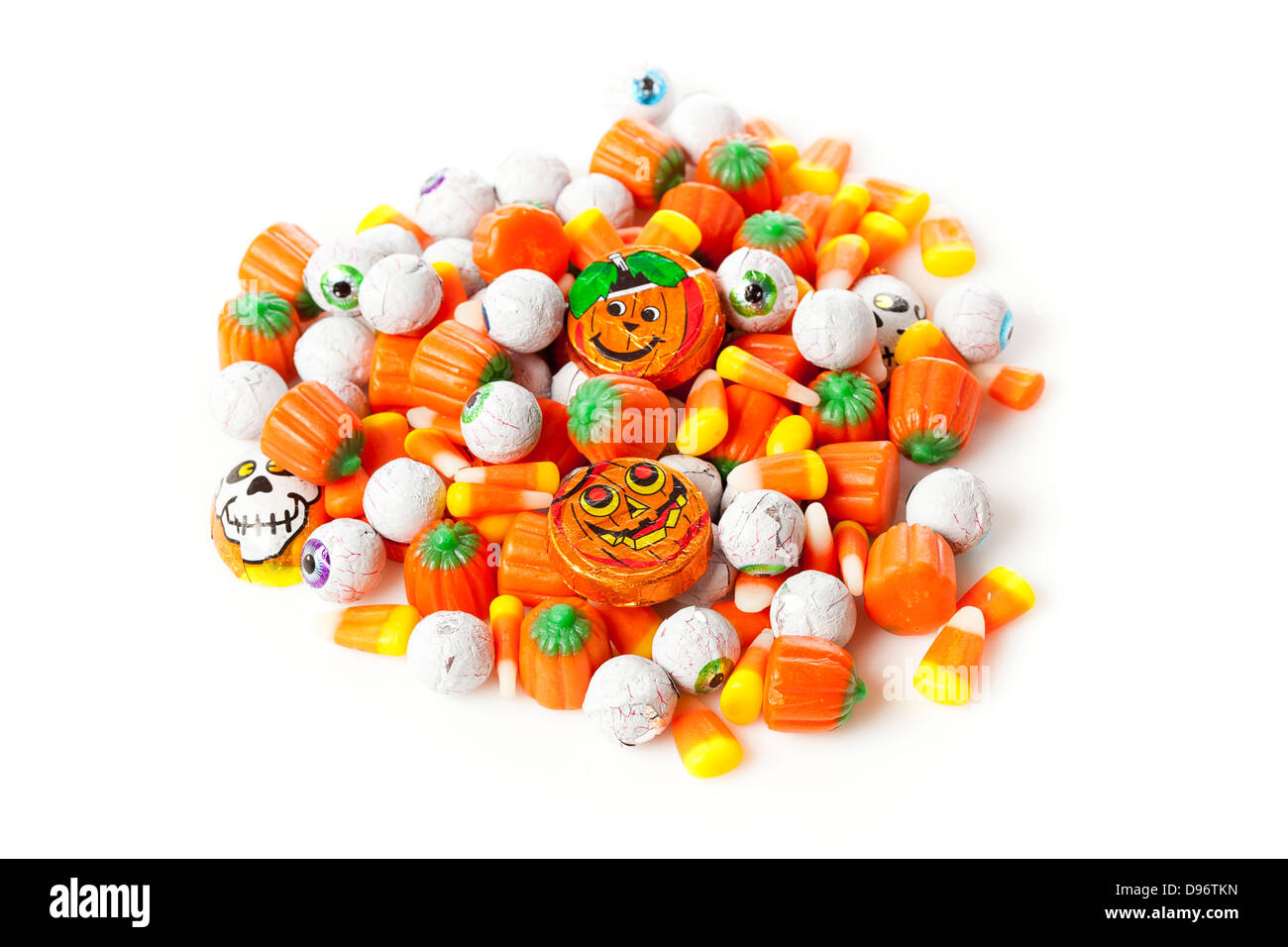 Spooky Orange Halloween Candy against a background Stock Photo - Alamy