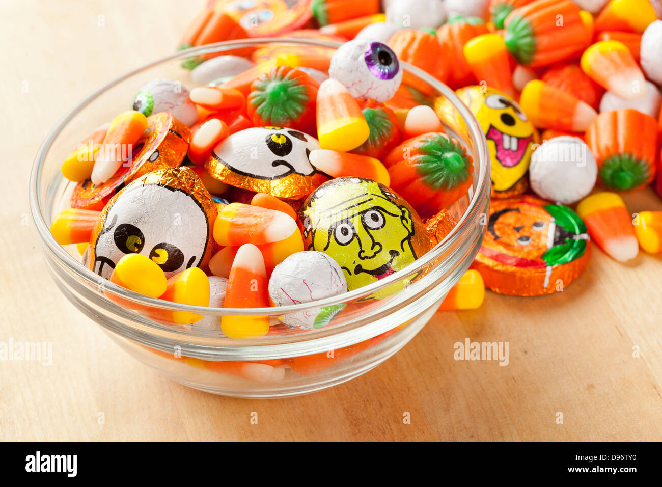 Spooky Orange Halloween Candy against a background Stock Photo - Alamy
