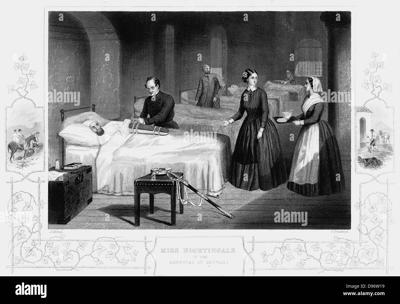 Florence Nightingale (1820 -1910) English nurse, in the hospital at ...