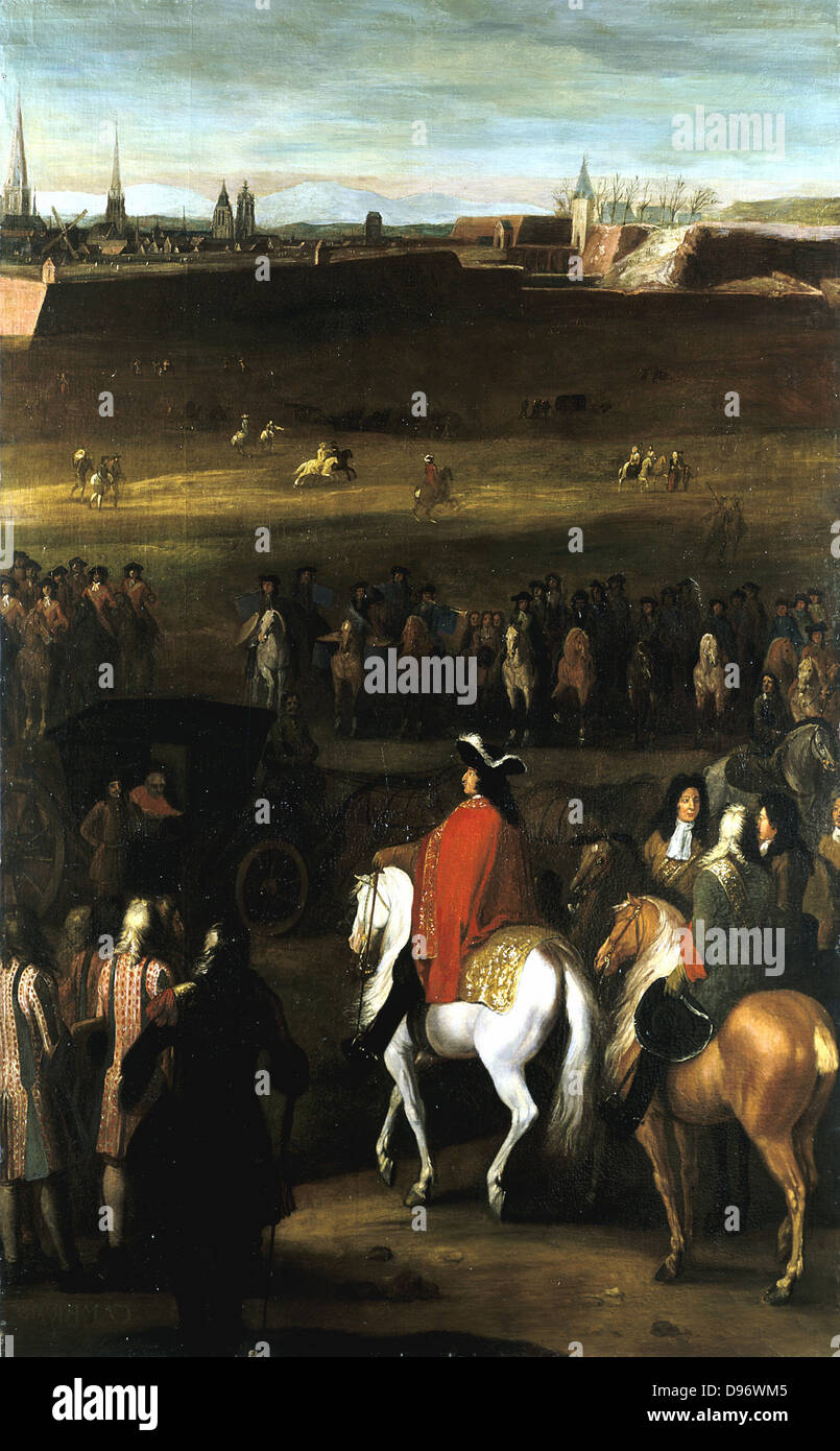 Great Battles of Louis XIV. Louis on horseback at the reduction of the ...