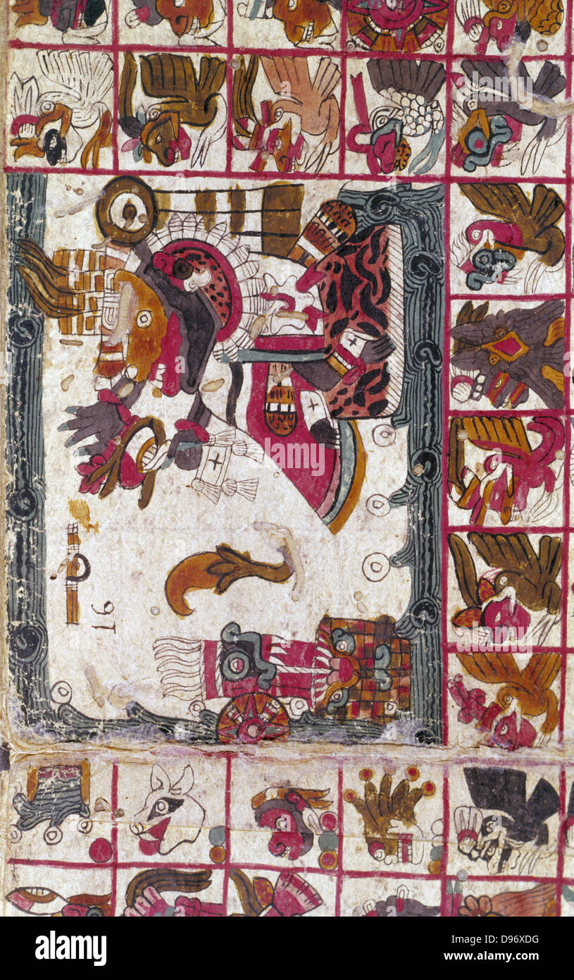 Aztec Codex Aubin (bought in 1841 by French scholar Aubin) Folio 16 ...