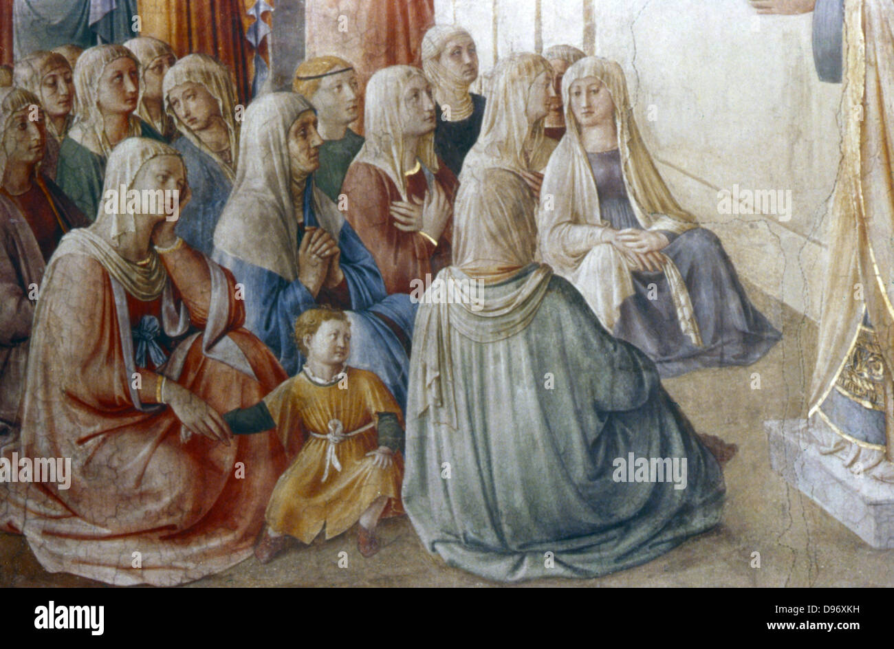 St Stephen Preaching' (detail showing women listening). Fra Angelico ...