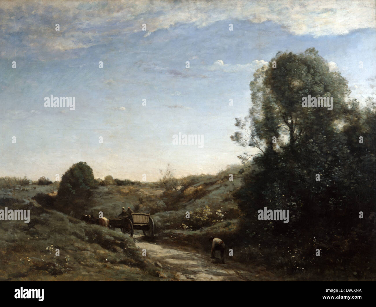 La Charette: Souvenir de Marcoussis'. Jean-Baptiste-Camille Corot ...