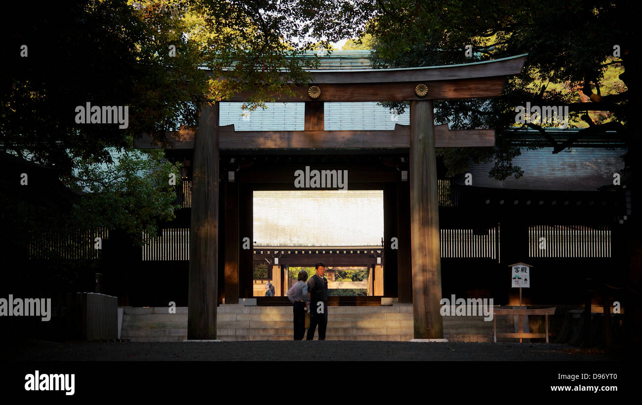 Wooden Torii Gate at Meiji Shrine's Side Entrance Stock Photo - Alamy