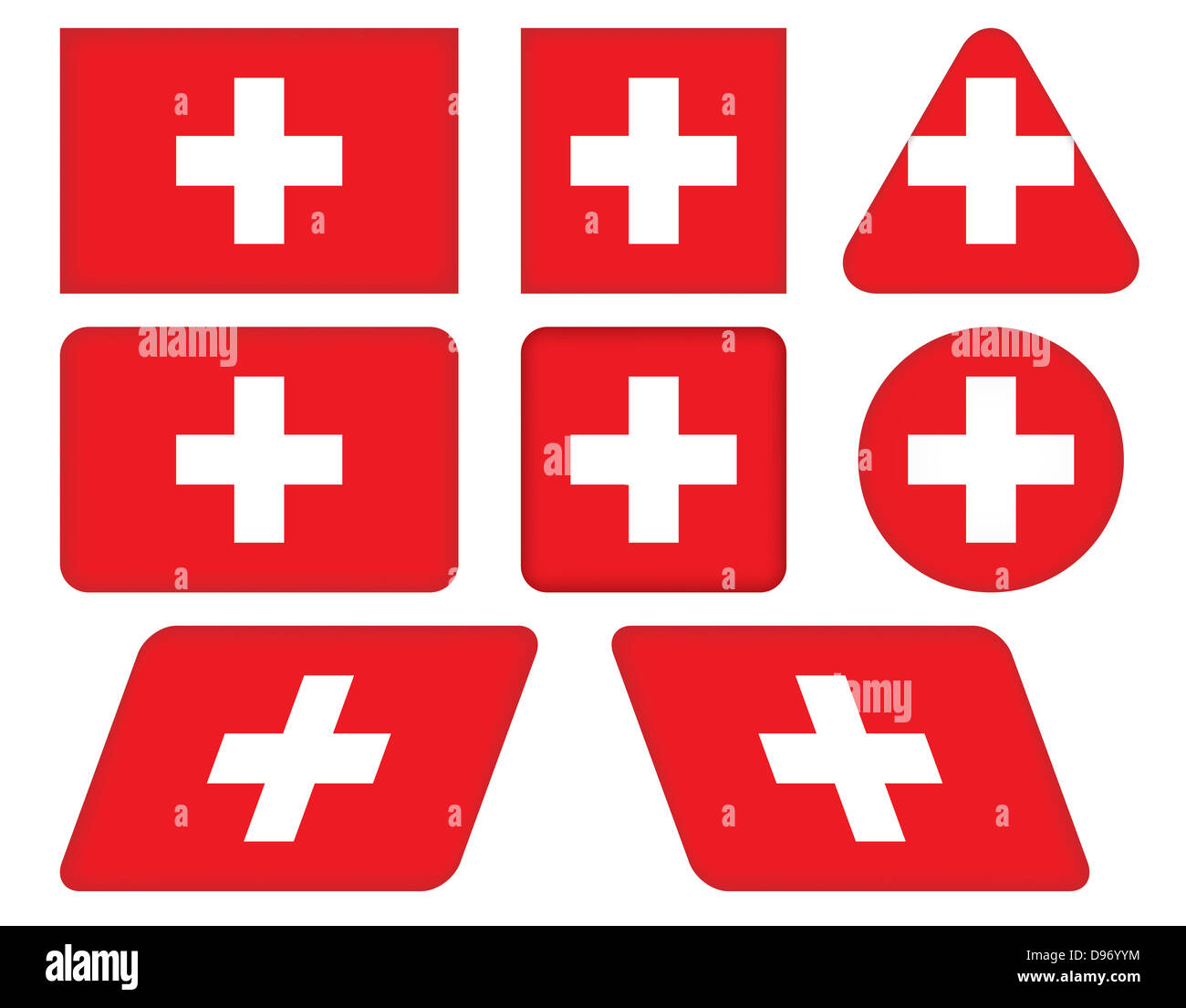 White flag red cross Cut Out Stock Images & Pictures - Alamy