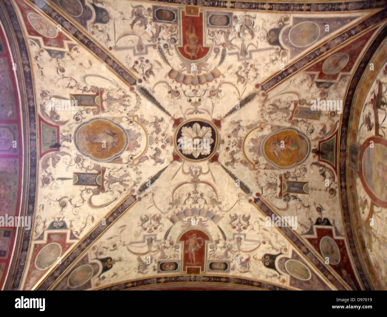 The Palazzo Vecchio, Florence, Italy. This massive, Romanesque. The ...