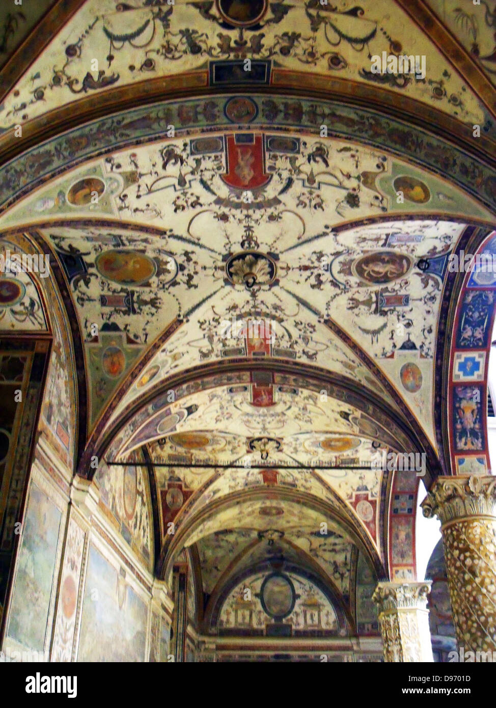 The Palazzo Vecchio, Florence, Italy. This massive, Romanesque. The ...
