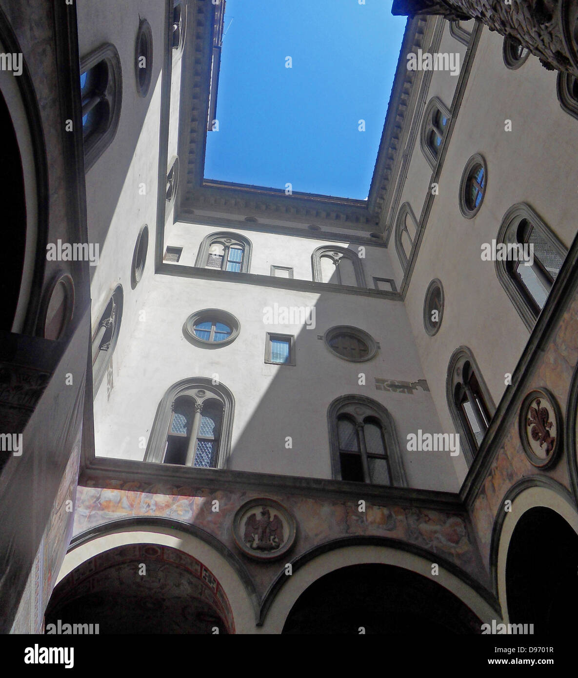 The Palazzo Vecchio, Florence, Italy. This massive, Romanesque. The ...