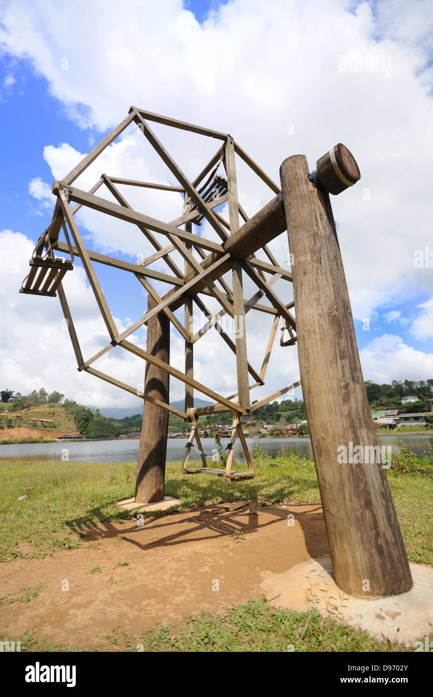 Roundabout "big wheel" of thai local Stock Photo - Alamy