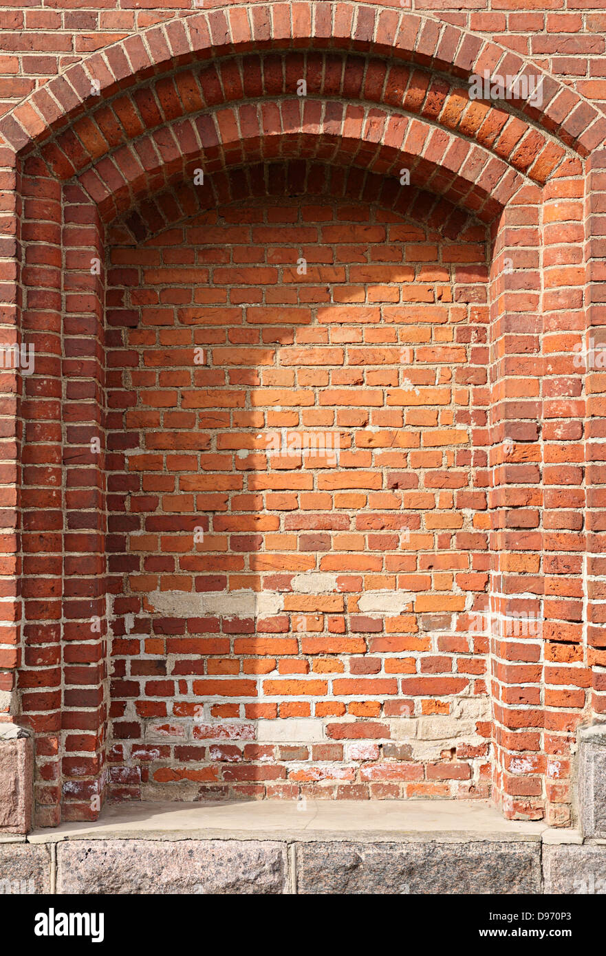Antique architectural element. Brick wall with arcade Stock Photo - Alamy