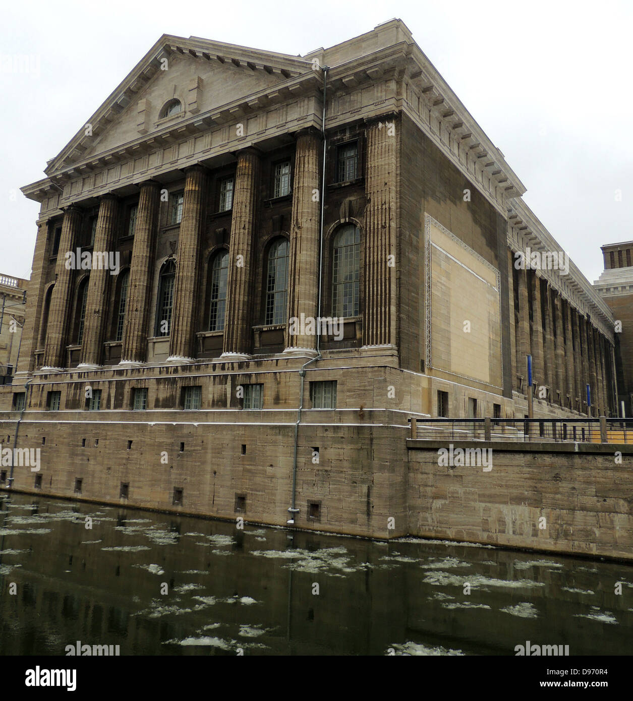 World War II. Bullet and shell damaged columns at the Pergamum Museum ...