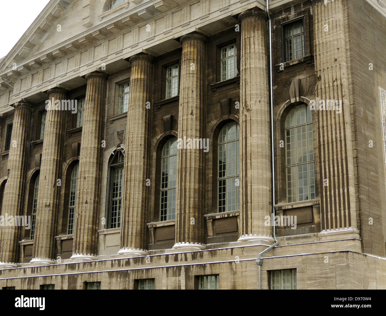 World War II. Bullet and shell damaged columns at the Pergamum Museum ...