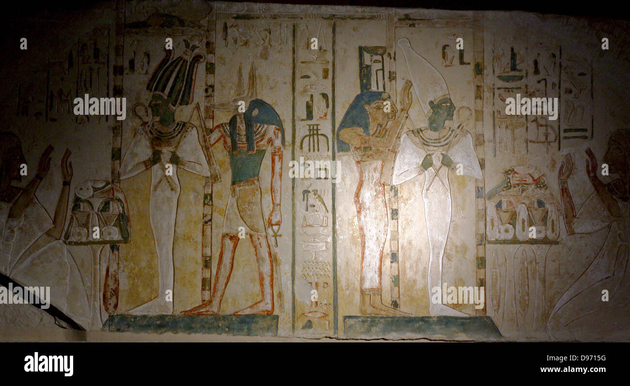 Cult chamber of Amenhotep and his wife Renenutet. 19th dynasty about ...