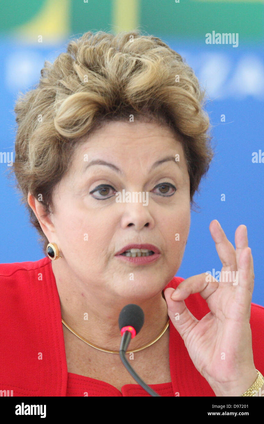 Brasilia, capital of Brazil, on June 12 , 2013. The president of Brazil ...