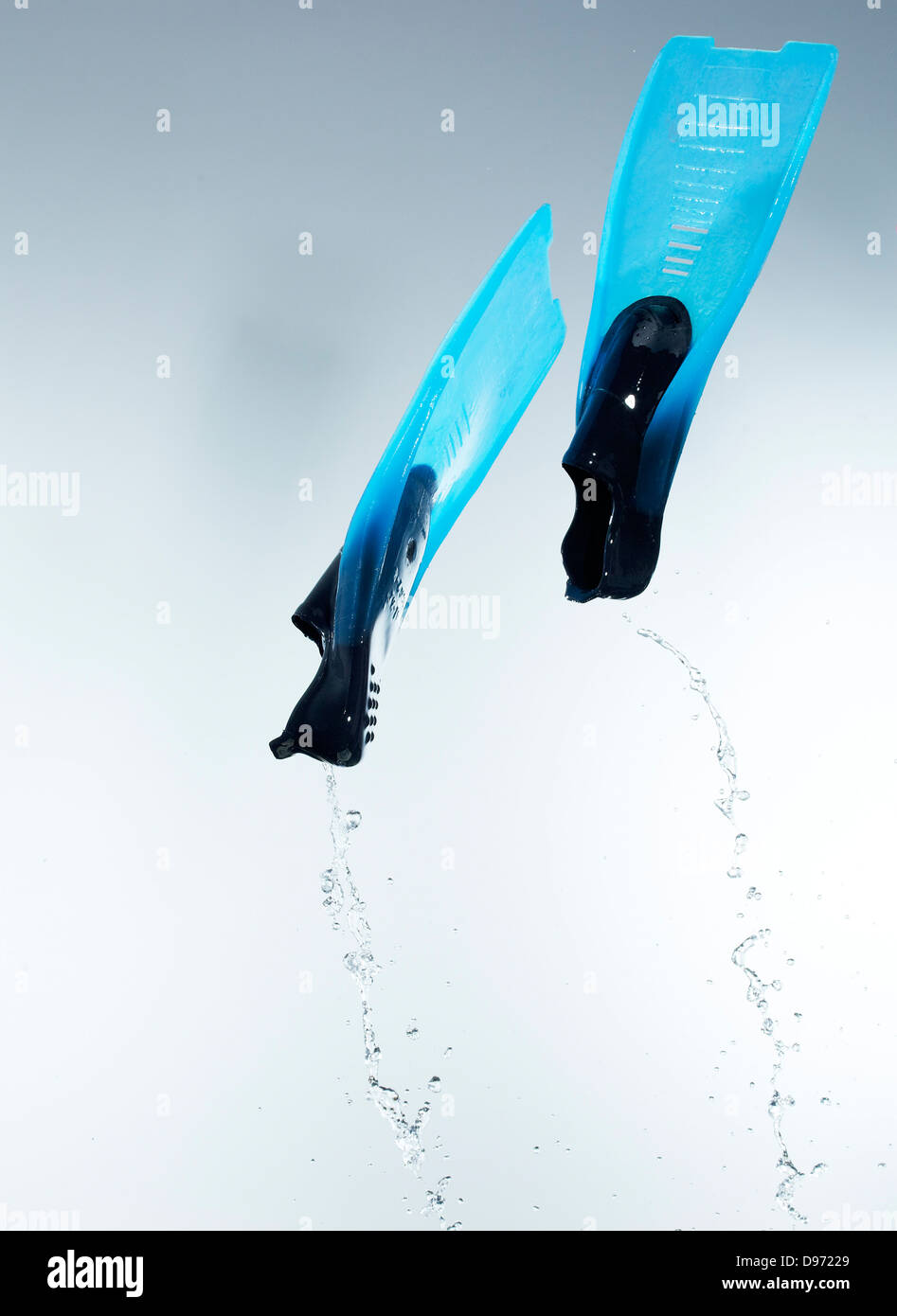 Diving fins on white background, close up Stock Photo - Alamy