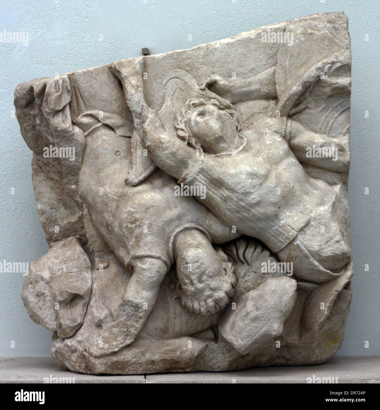 Pergamum Altar in the Pergamum Museum in Berlin. It is a monumental ...