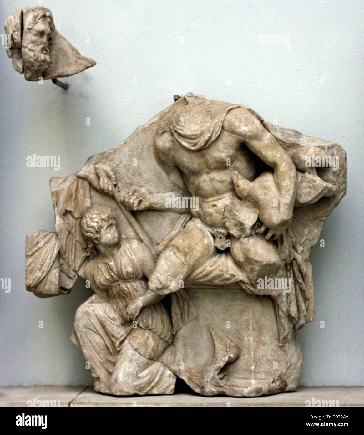 Pergamum Altar in the Pergamum Museum in Berlin. It is a monumental ...