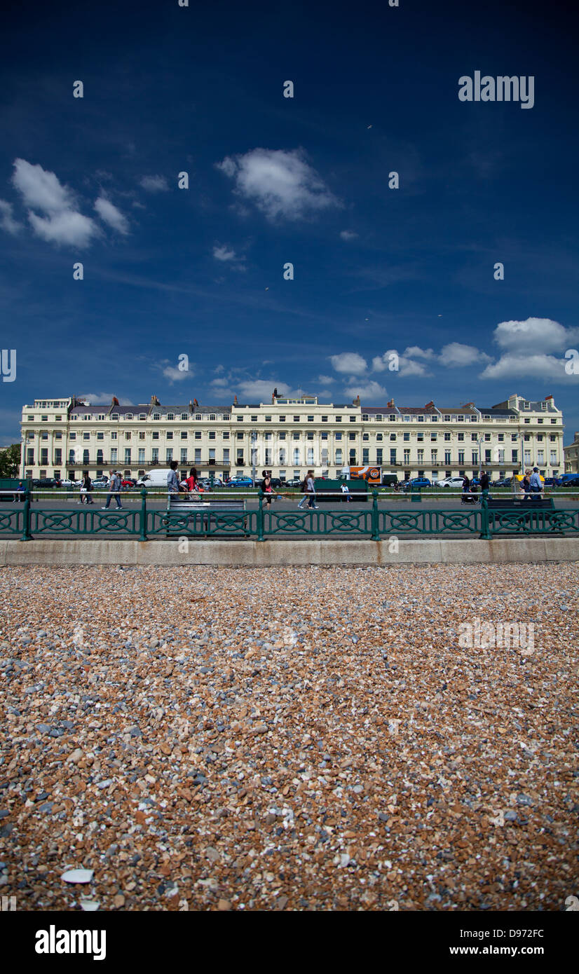 Brunswick Terrace, Brighton as seen from the beach on a summer's day ...