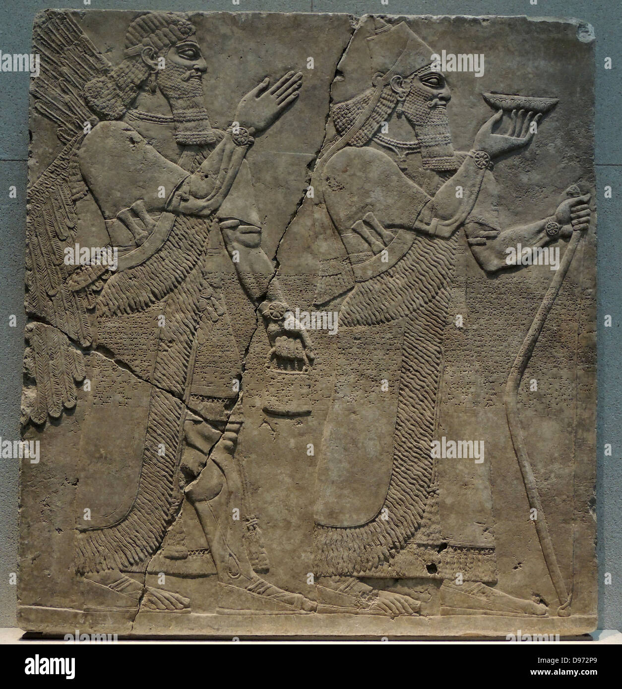 Relief : King Ashurnasirpal II and genius 9th Century BC Kalchu (Nimrud ...