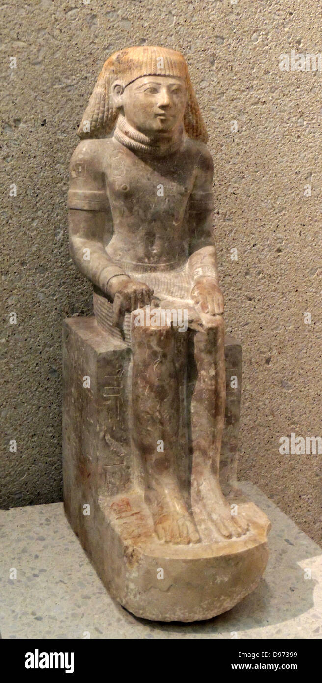 Seated figure of Maya, governor and chief of the priests. New Kingdom ...