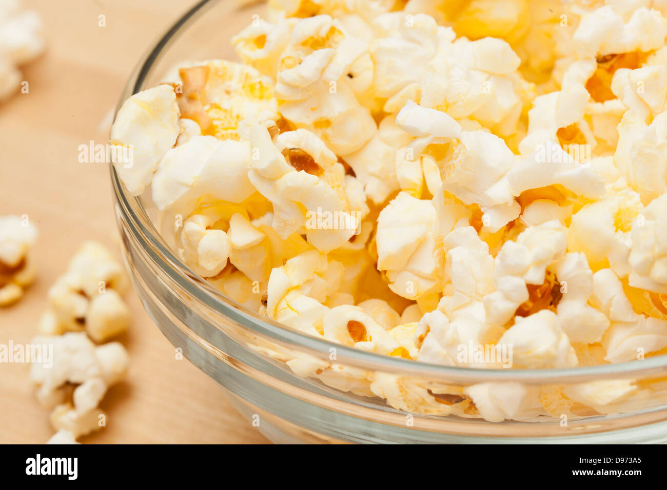 Crunchy white buttered popcorn that is salted Stock Photo - Alamy