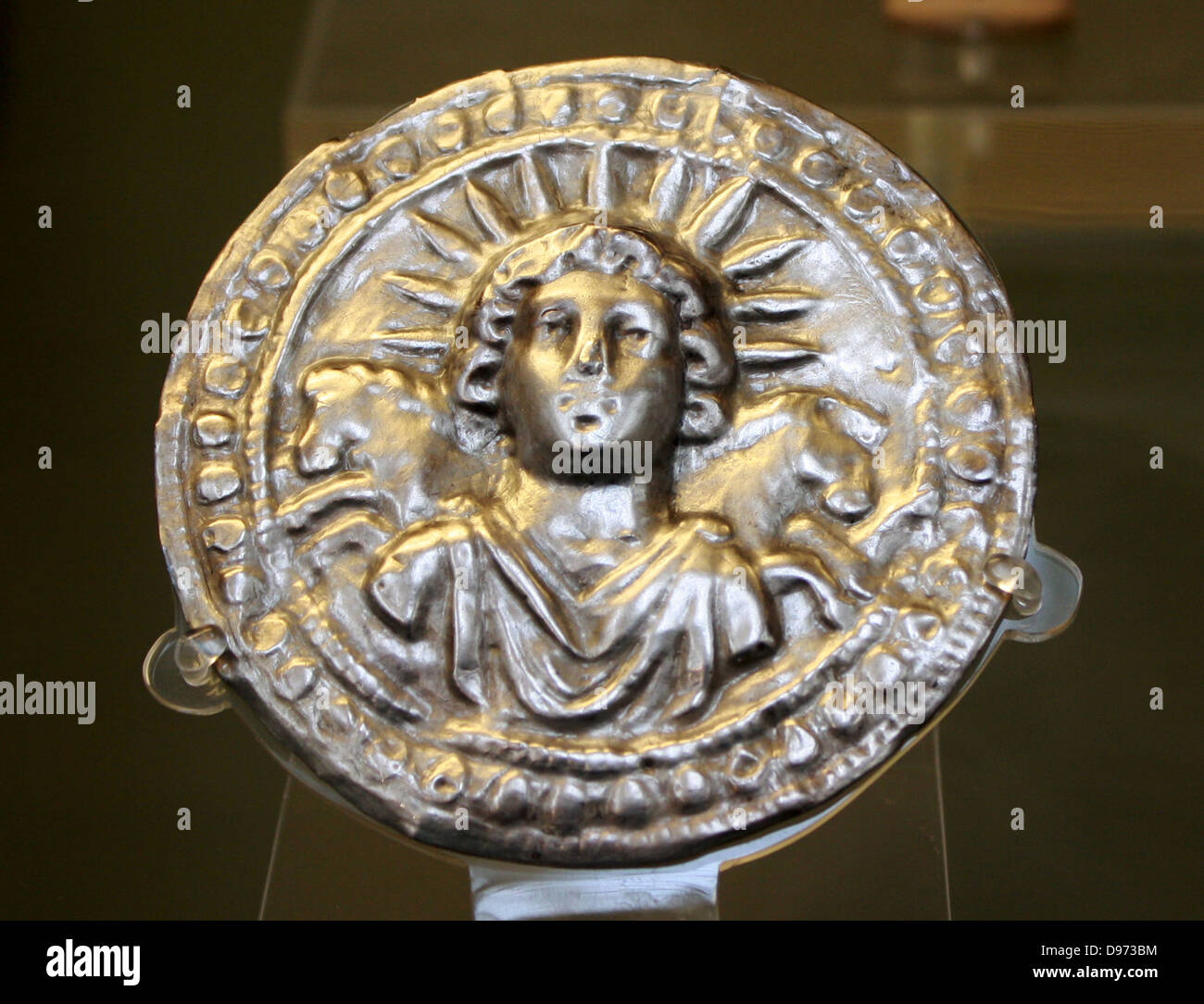 Silver leaf disc dedicated to the sun-god Sol. Roman, 3rd century AD ...