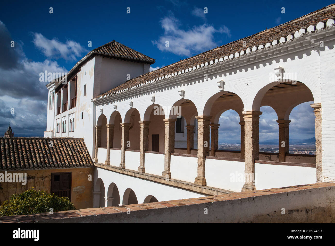 Arched gallery windows of South Pavillon of Generalife in Alhambra ...
