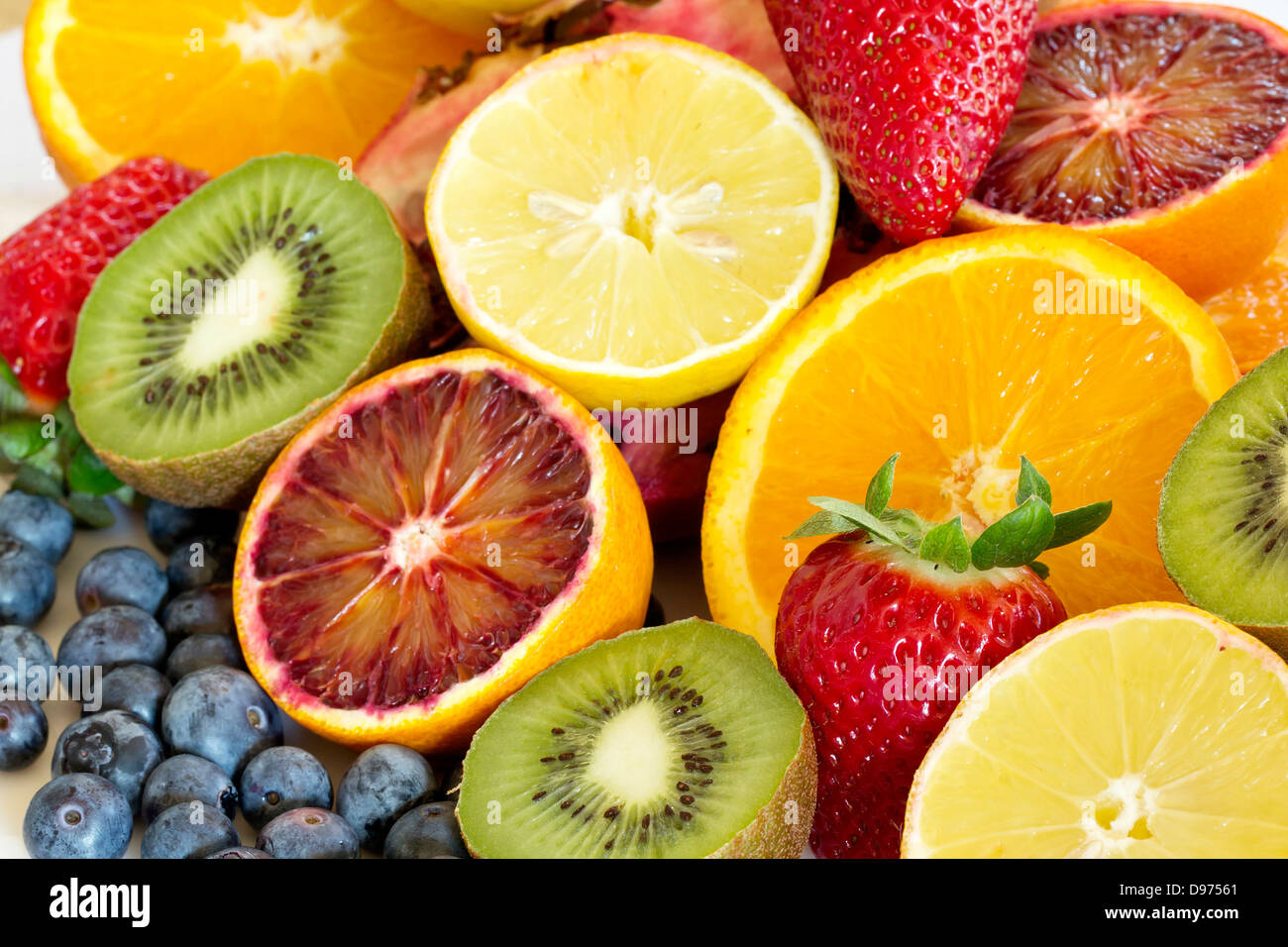 Variety of fresh fruits, close up Stock Photo - Alamy