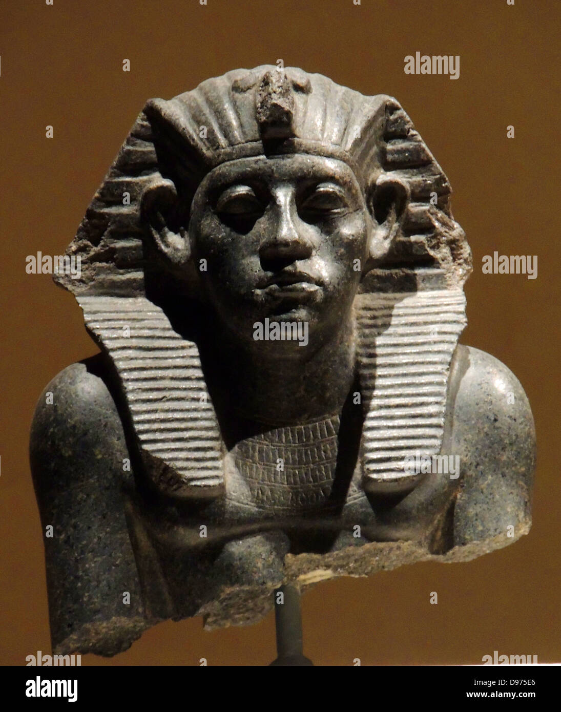 Head of a statue of King Amenemhet 111with king's head-cloth,12th ...