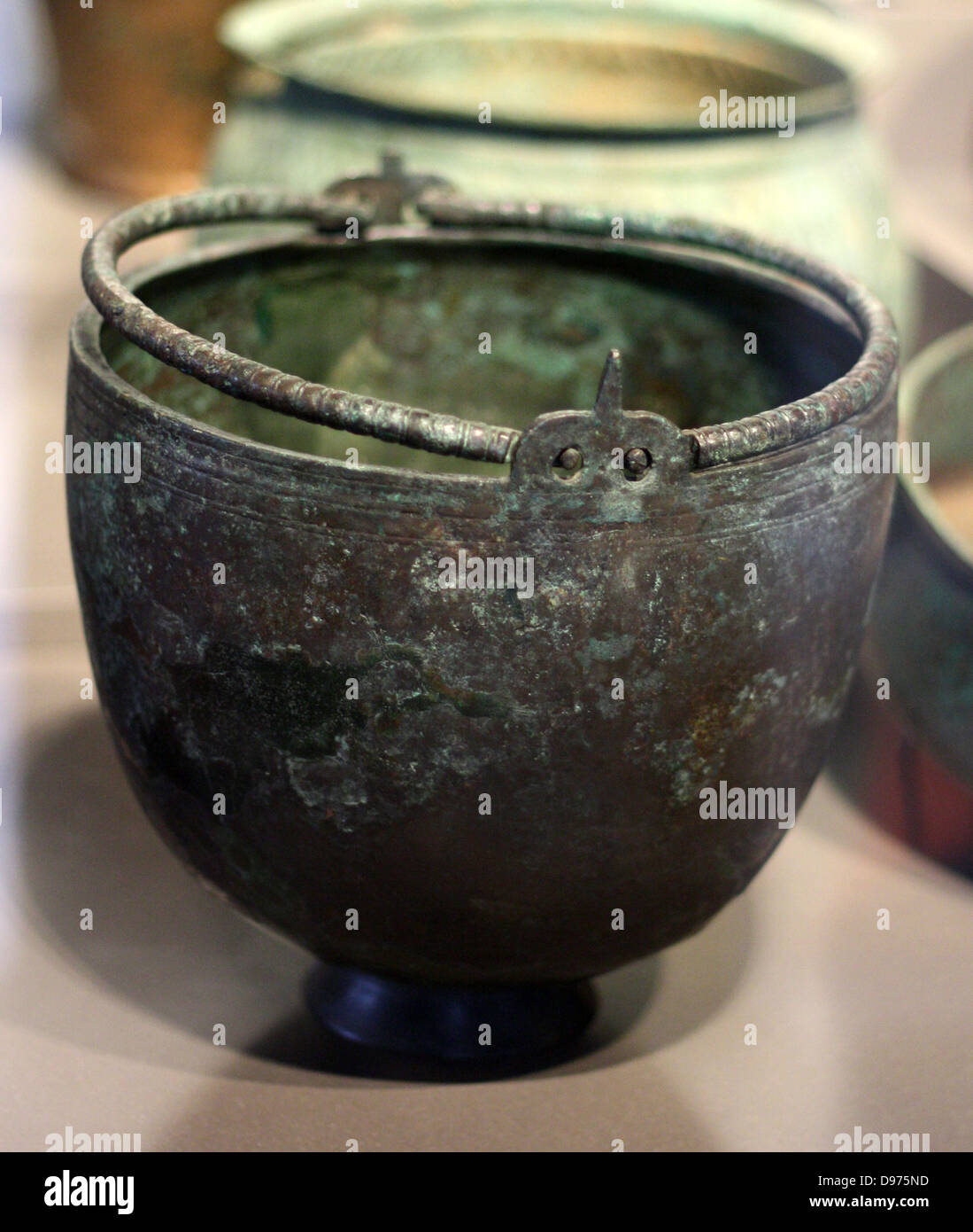 German bronze age bucket from a gravesite 200 -300 AD. Found in ...