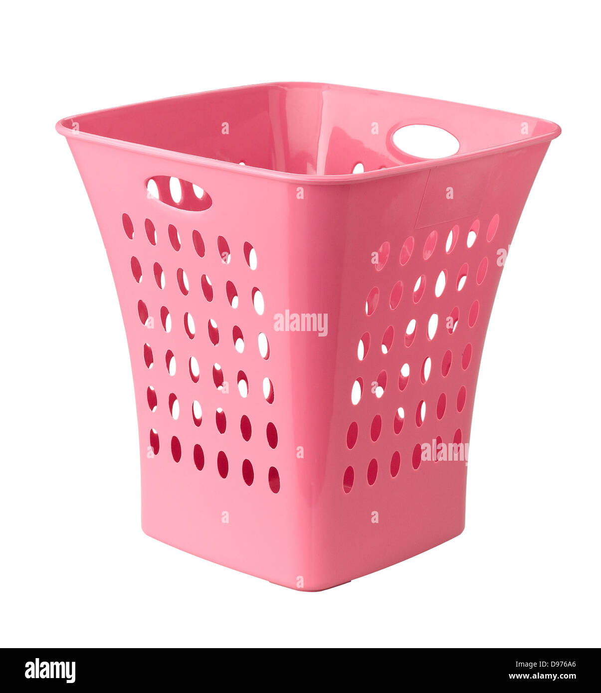 Pink color empty plastic basket for laundry or storage something Stock ...