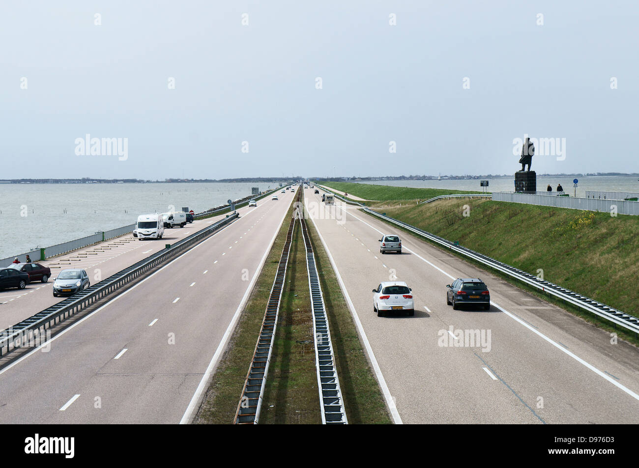 Breezanddijk, Afsluitdijk causeway Stock Photo - Alamy