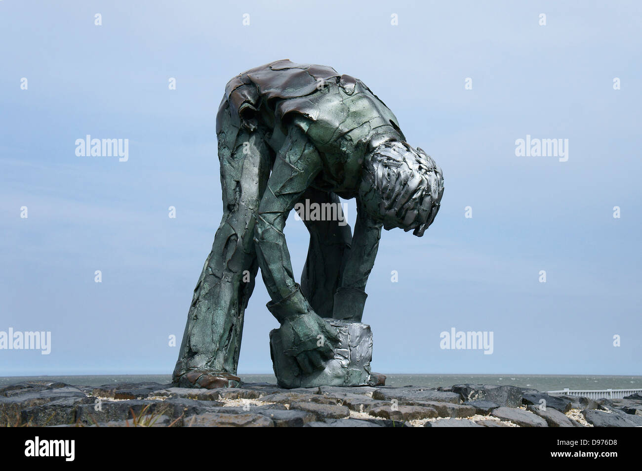 Breezanddijk, Afsluitdijk causeway, sculpture Stonecutter by Ineke van ...