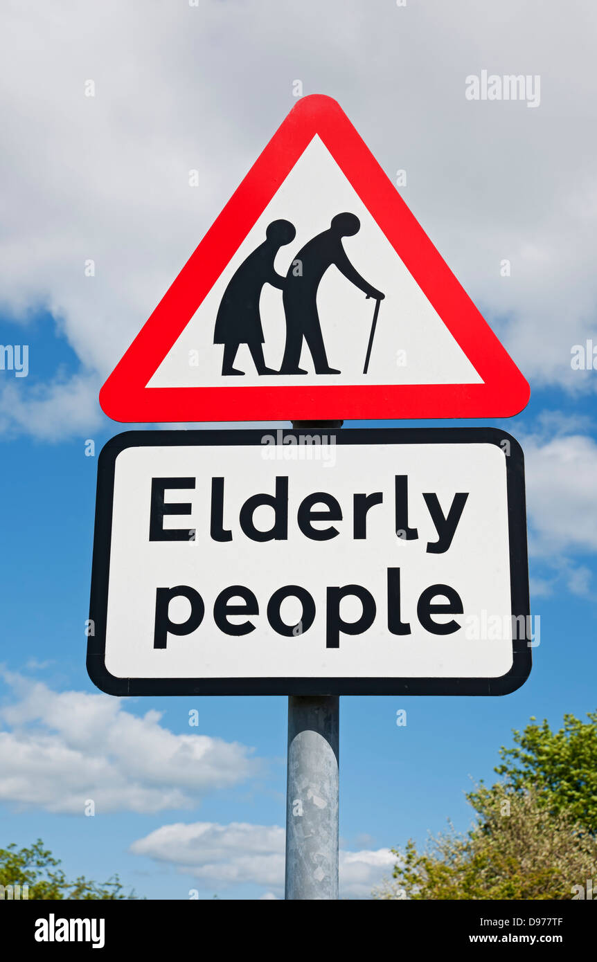 Elderly And Road Sign High Resolution Stock Photography and Images - Alamy