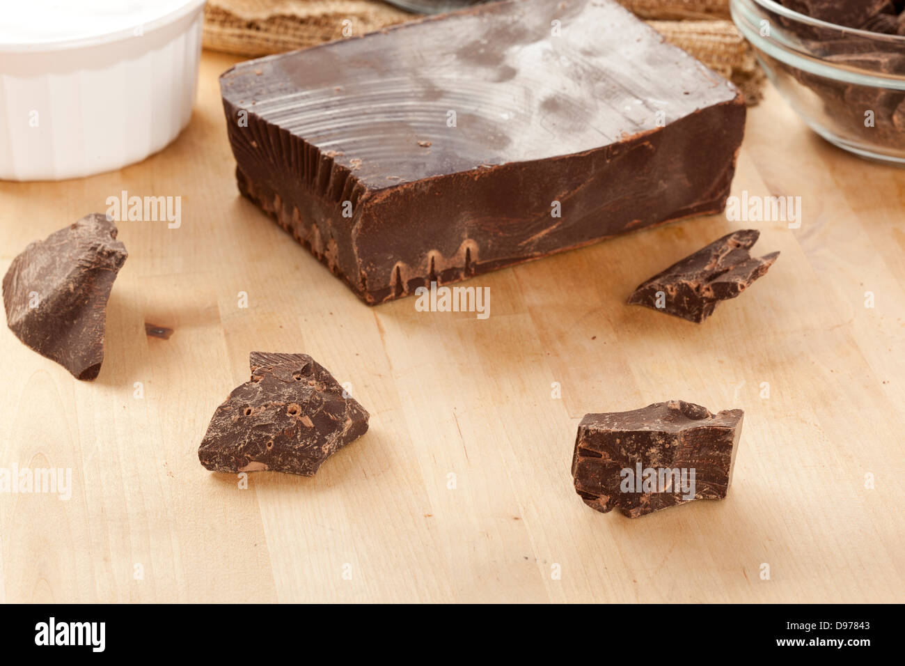 Dark Gourmet Chocolate against a back ground Stock Photo - Alamy