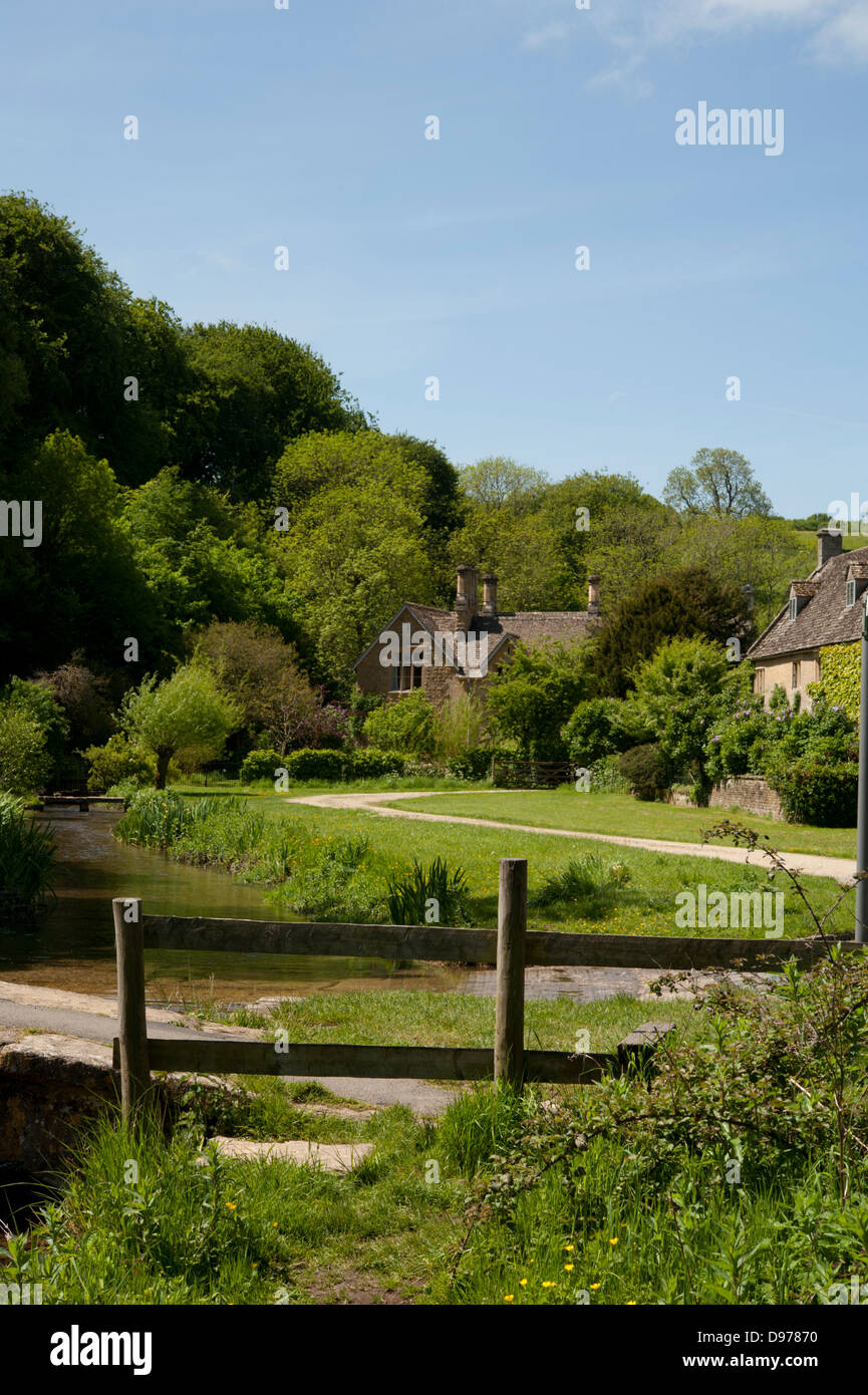 View of the village of Upper Slaughter, Gloucestershire, UK Stock Photo ...