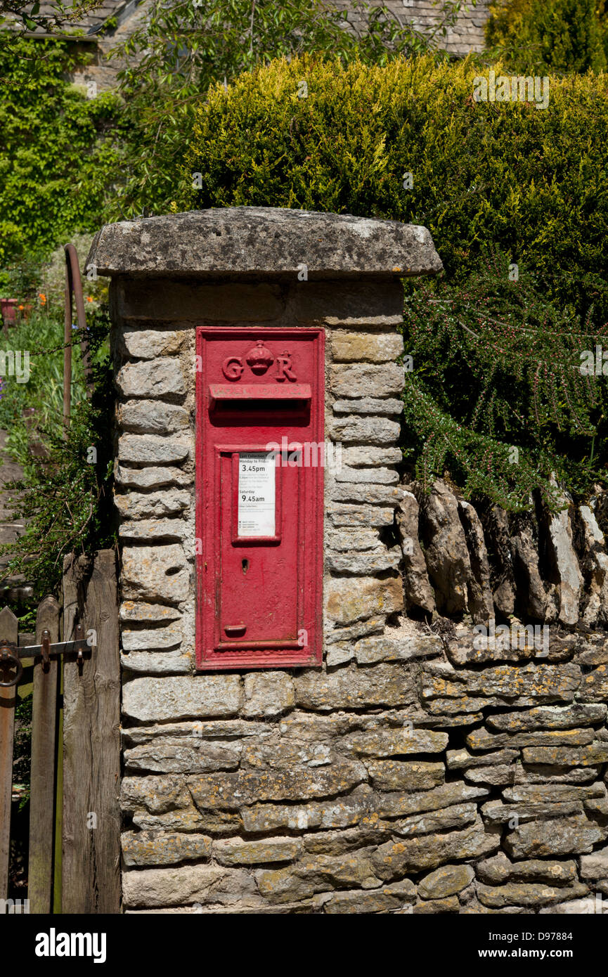 Georgian traditional wall mounted post box, Upper Slaughter ...